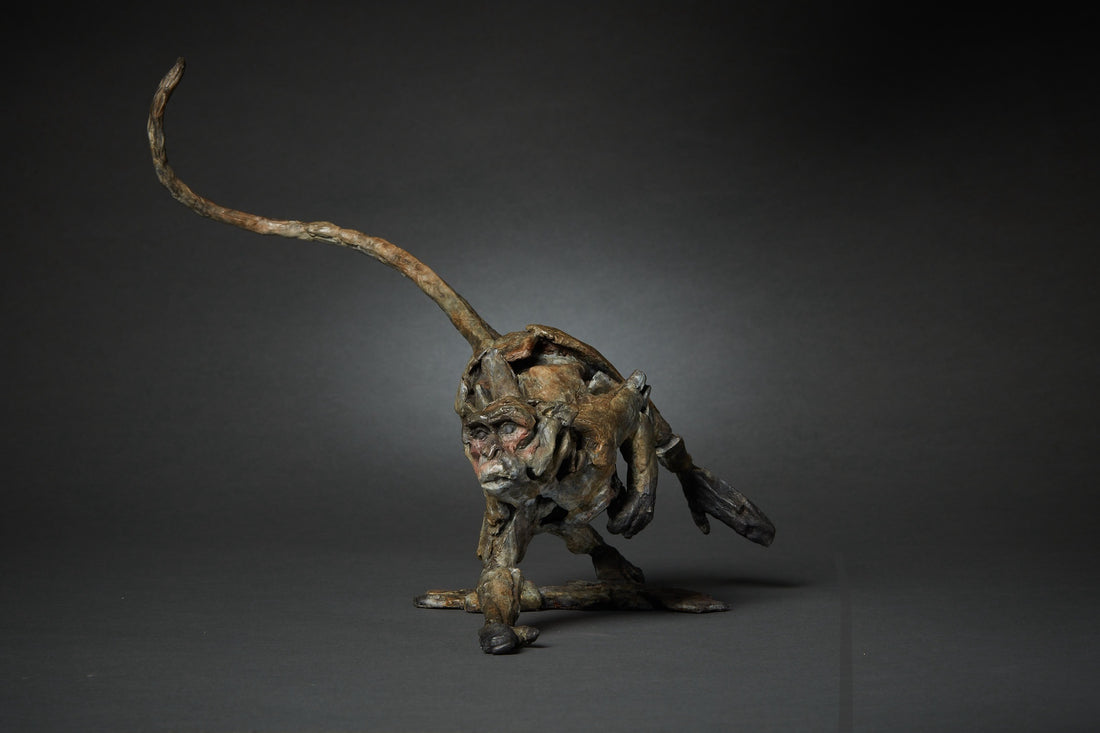 Running Macaque Monkey | Bronze Sculpture | Fred Gordon – Collier & Dobson